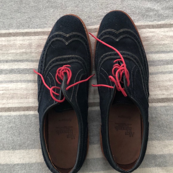 Allen Edmonds | Shoes | Allen Edmonds Navy Blue Suede Dress Shoes Size ...